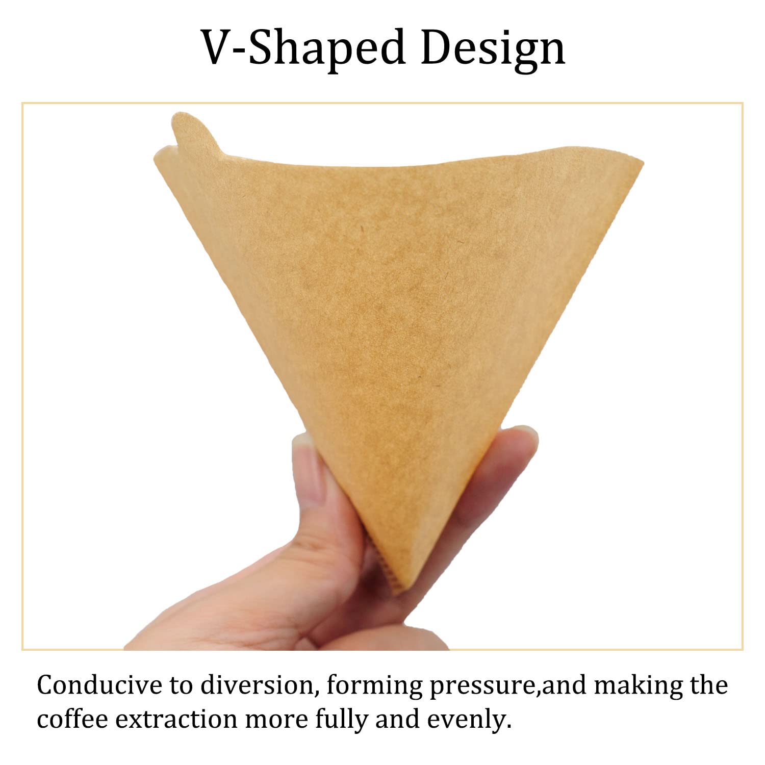 Coffee Filters Cone 01, 100 Count Unbleached Natural Brown 1-2 Cups Disposable Coffee Paper Filters, Compatible with V60 and Cone Shaped Pour Over Coffee Filter and Drip Coffee Maker
