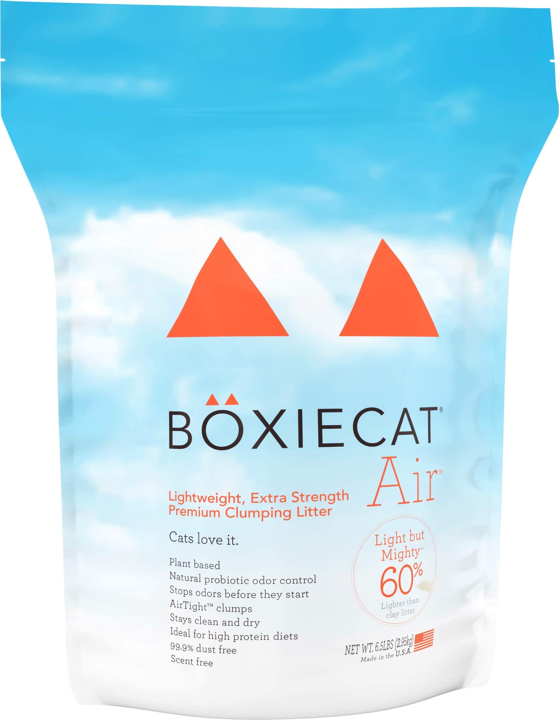 Boxie® Air Extra Strength 35 Day Odor Control Clumping Cat Litter, 6.5lb Boxiecat 99.9% Dust Free Plant-Based Kitty Litter