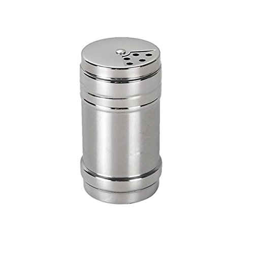 Verdental Stainless Steel Dredge Sugar/Spice/Pepper Shaker Seasoning Cans with Rotating Cover