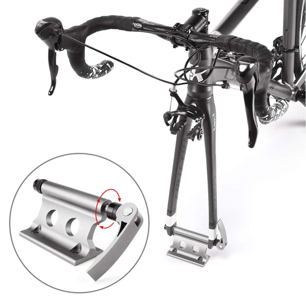 Bike Block Fork Mount, Quick Release Fork Mount Truck Bed Bicycle Carrier, Aluminum Alloy Bicycle Front Fork Fixed Clip Luggage Rack for Truck/Trailer/Bikes