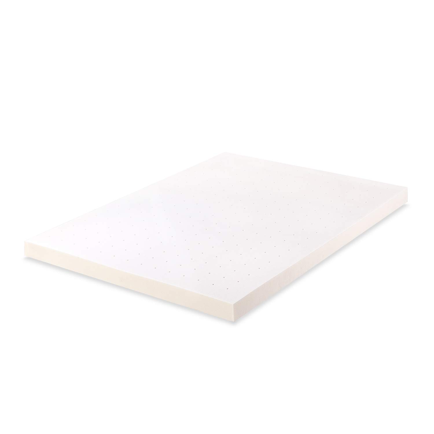Best Price Mattress 2.5 Inch Ventilated Memory Foam Mattress Topper, CertiPUR-US Certified, Queen White