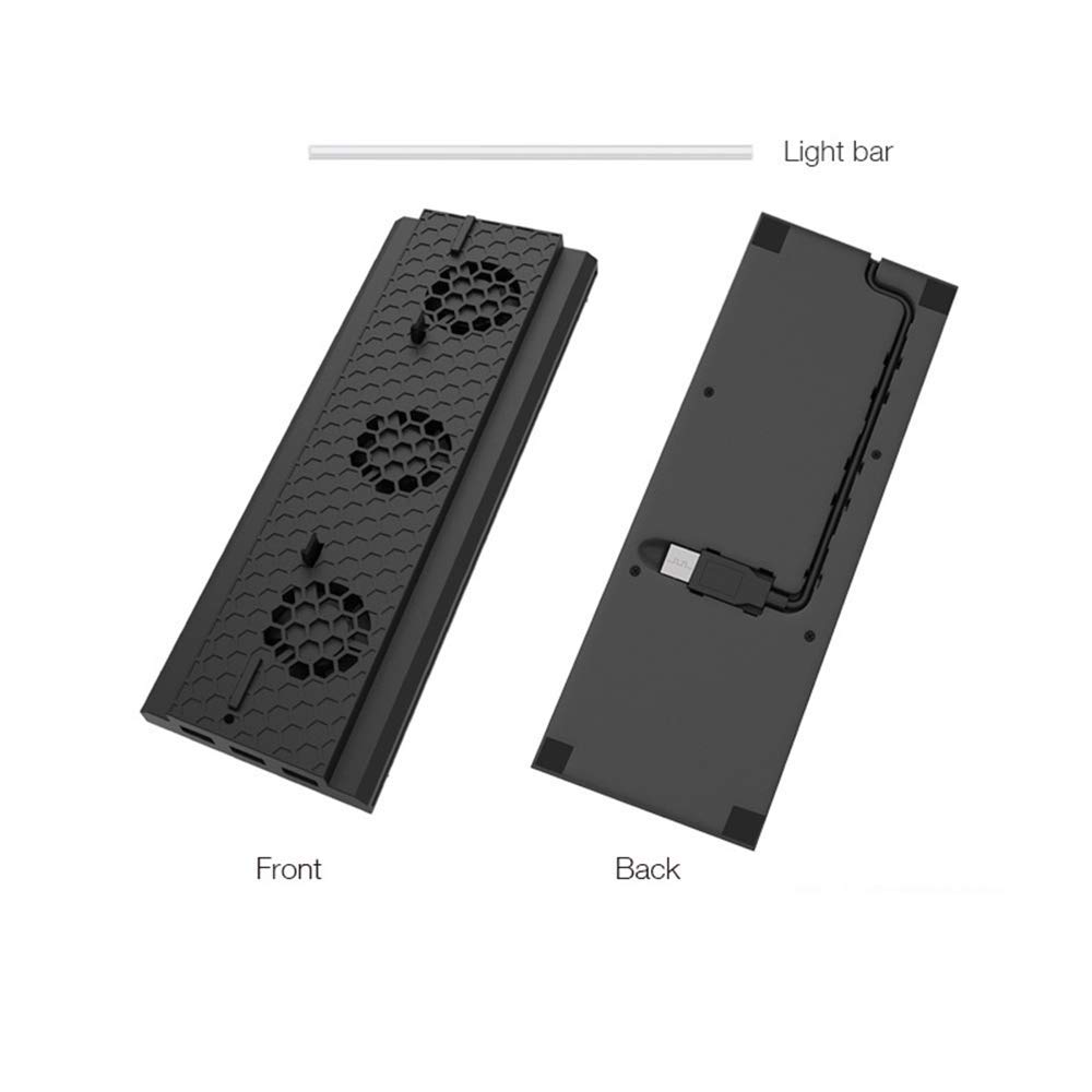 OSTENT 3 Cooling Fans Cooler 3 USB Ports Vertical Stand for Xbox One X Console
