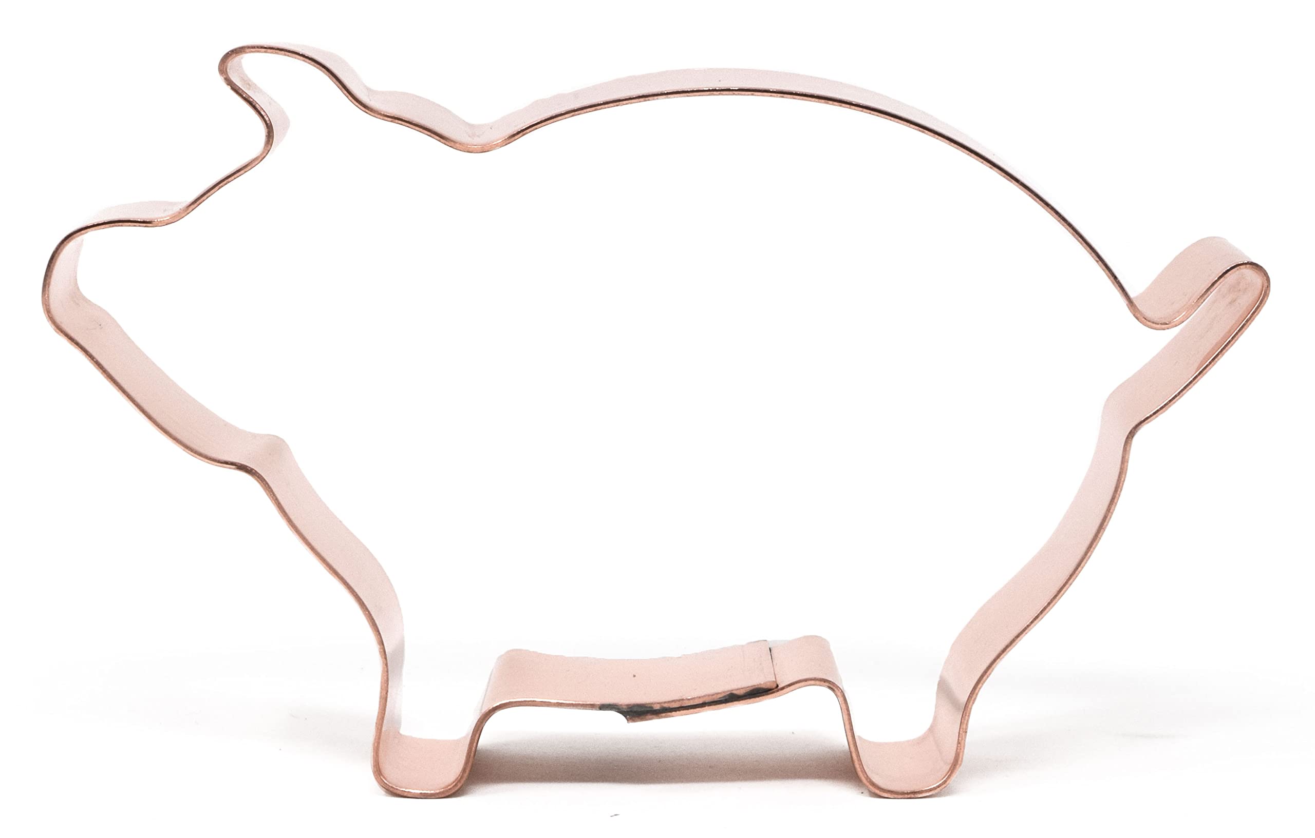 Cute Piggie Farm Pig Cookie Cutter 4.5 X 2.75 inches - Handcrafted Copper Cookie Cutter by The Fussy Pup