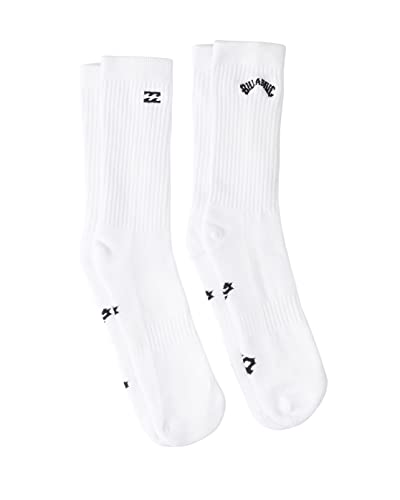 Billabong Mens Crew Fit Socks - Core Crew (White, 2 Pack)