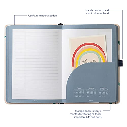 Busy B Busy Life Diary January to December 2022 - A5 Floral Week to View Planner with Dual Schedules, Pen Holder and Pockets