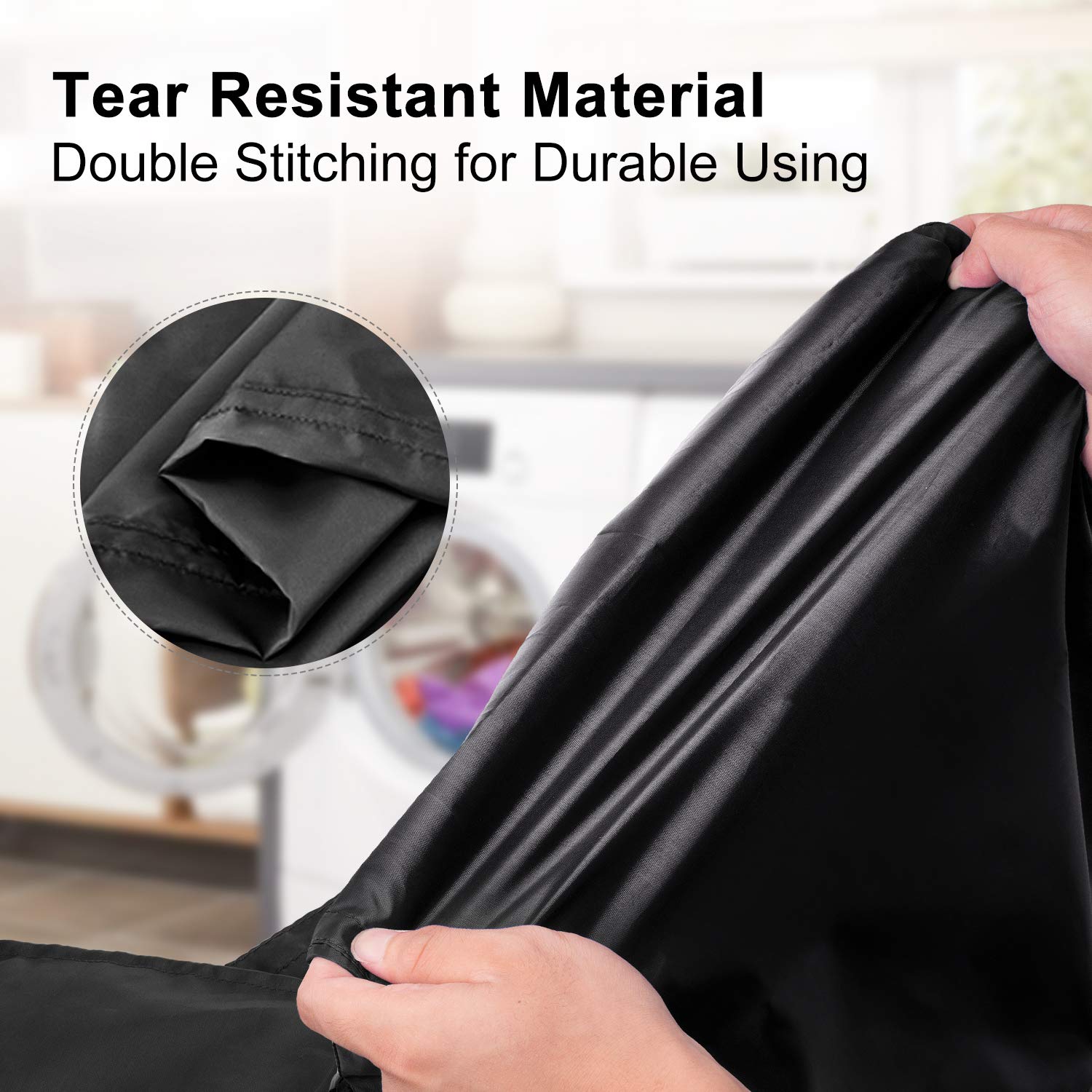 Heavy Duty Laundry Bags Extra Large Dirty Clothes Travel Bag 28 x 43 inch 2 Pack UFmeDorm XL Washable Storage Organizer College Dorm Camp Tear Resistant Big Hamper Basket Replacement Liner Black