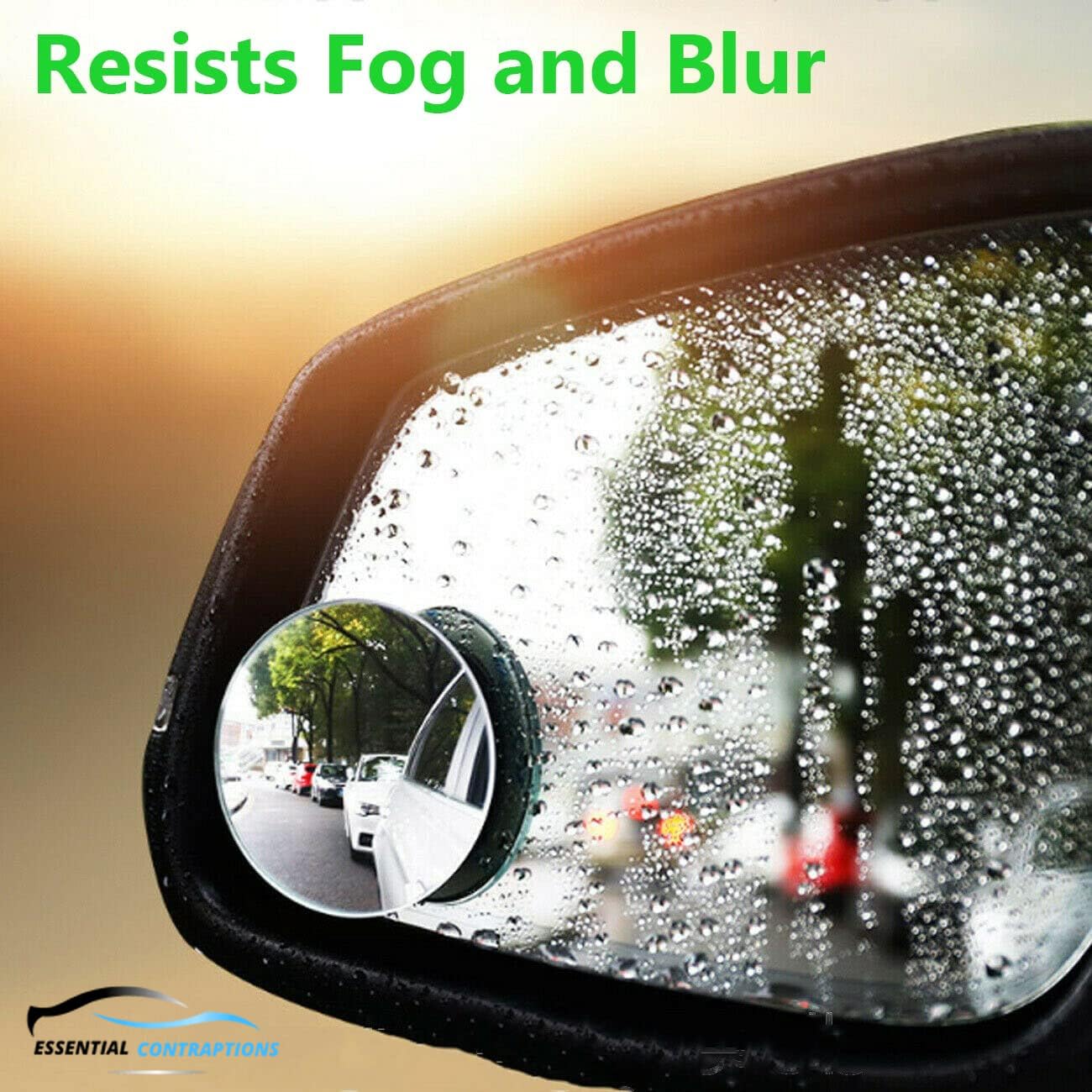 Blind Spot Car Mirror 2 Pack-2 Inch Round Rear View Convex Mirrors for Cars/SUVs/Motorcycles/Trucks/Trailers/Snowmobiles/Bicycles/RVs/Boats/Golf Carts with Rust Resistant Frame-HD Real Glass