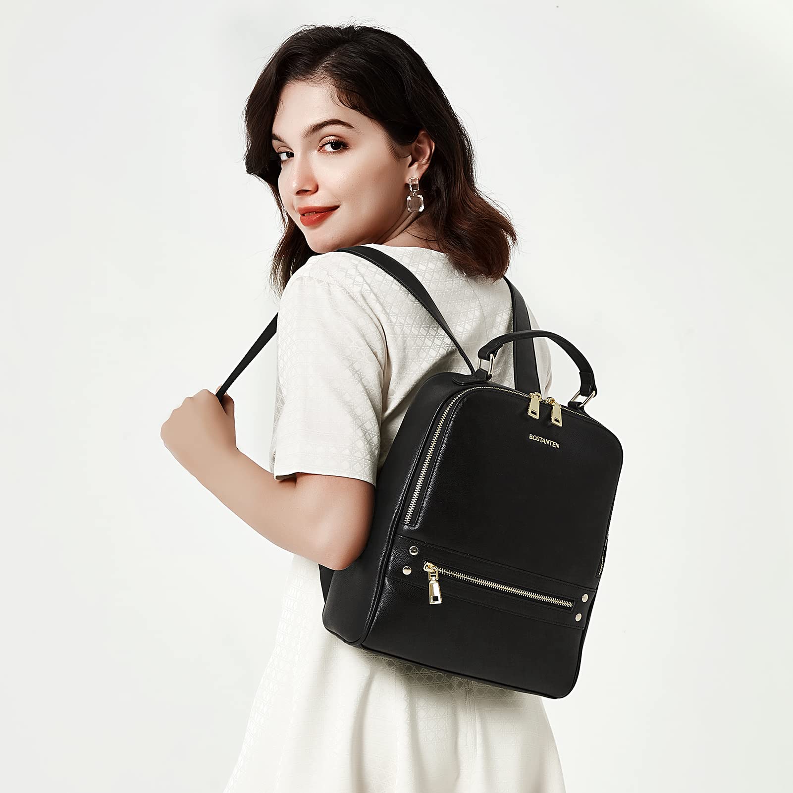 BOSTANTEN Backpack Purse for Women Travel Fashion Backpack Genuine Leather Casual College Daypack