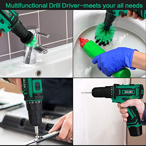 Cordless Drill Driver Kit,67Pcs 12V Drill Set Lithium-Ion Battery,Magnetic Wristband Brushes Tape Measure,Max Drill 280 In-lb Torque,3/8'' Keyless Chuck,25+1 Metal Clutch and Built-in LED