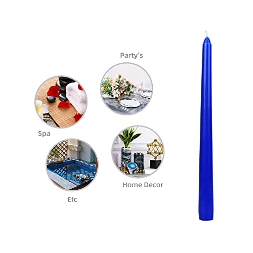 Zest Candle 12-Piece Taper Candles, 10-Inch, Blue