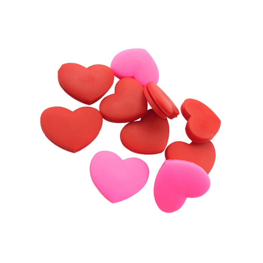 BESPORTBLE Tennis Racket Vibration Dampener Silicone String Shock Absorber Heart Shaped for Racquet Players Athletes Enthusiasts 10 Pcs (Red and Pink)