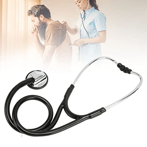 Cardiology Stethoscope, Single Tube Horseshoe Shape Single Head Stethoscope Multifunctional Adjustable with Storage Case for Doctors