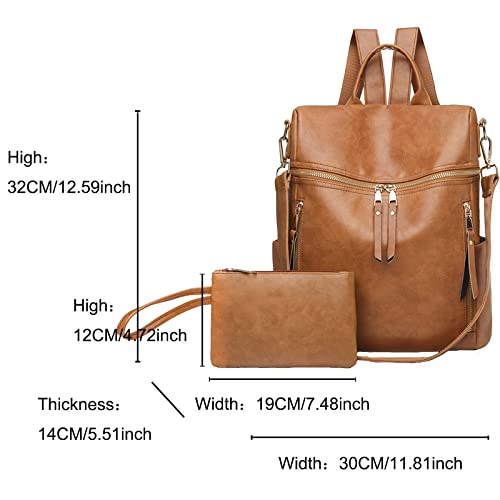 CQCYD Leather Backpack Purse Shoulder Bag for Women Leather Medium Size Tassel Backpack Fashion Handbags and Travel Bags