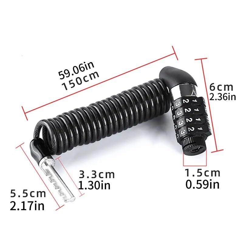 Bike Lock Bicycle Mini Code Lock Helmet Lock Durable Steel Wire Lock Bicycle Accessories Bicycle Lock