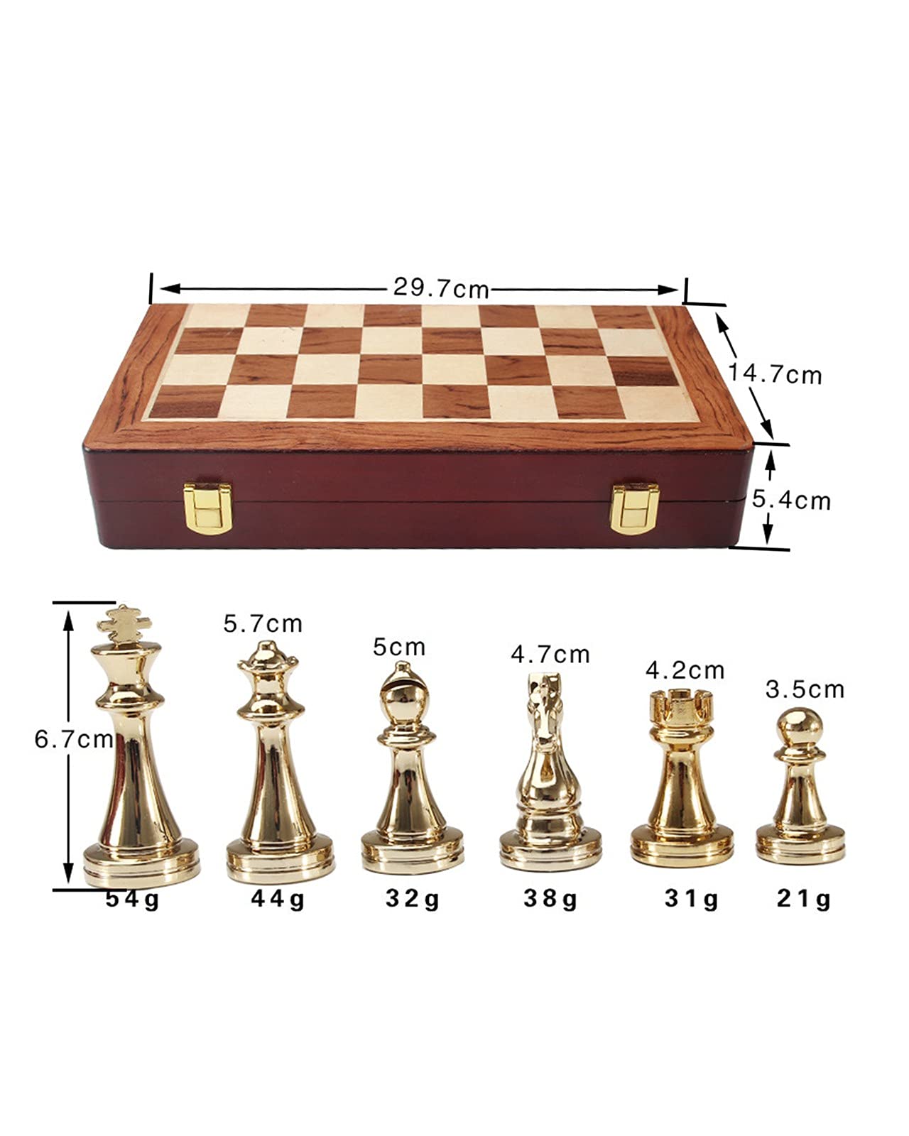 Chess Set International Folding Pu Leather/Wood Board and Metal Pieces Kit Set Brain-Training Educationalpieces