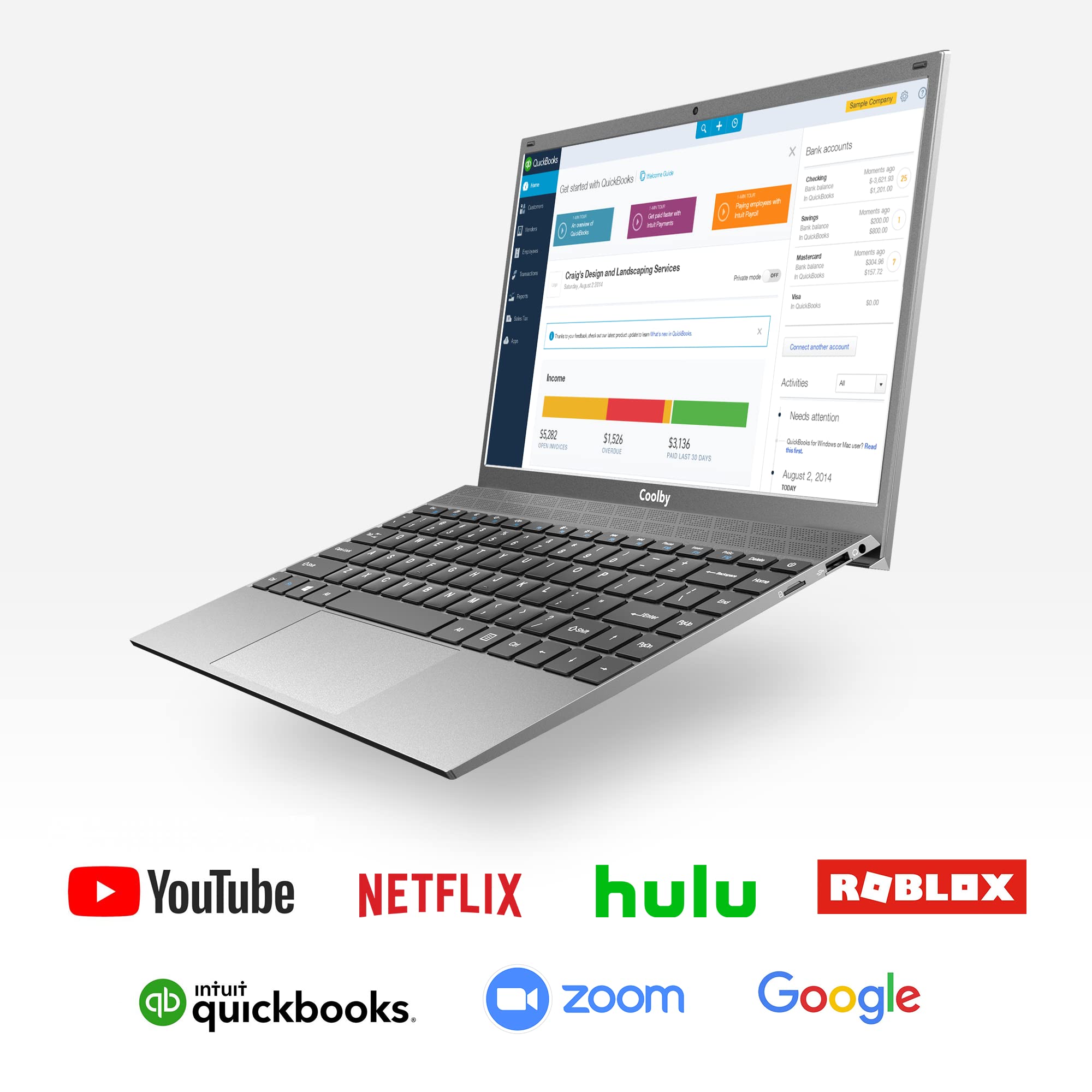 Coolby Windows 11 Laptop, 8GB DDR4 RAM / 128GB SSD Laptop Computer with Intel Celeron J4005, 14.1" FHD 1920X1080 IPS Display, Support 2.4G/5G Hz WiFi, BT, Long-Lasting Battery