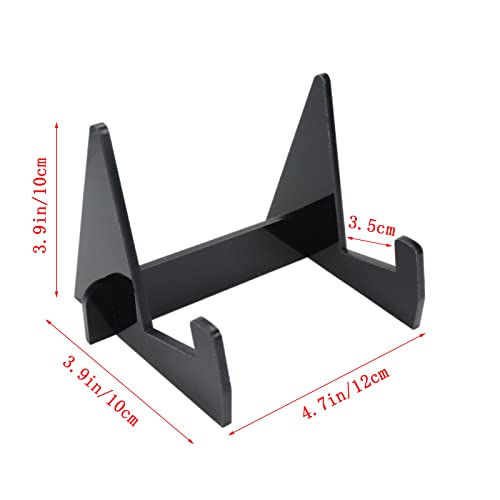 Dnyta Acrylic Desktop Bookcase Black Storage Organizer Book Shelf for Desk Home Nightstand Bookshelf E-Book Magazine Stand