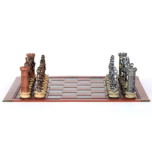 Chess Set Middle Ages Knight Battle Theme Chess Chess Set Themed Chess Suitable for Children and Adults Over 3 Years Old