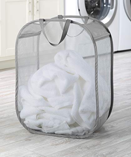 Whitmor Pop and Fold Bag, Paloma Gray Laundry Hamper