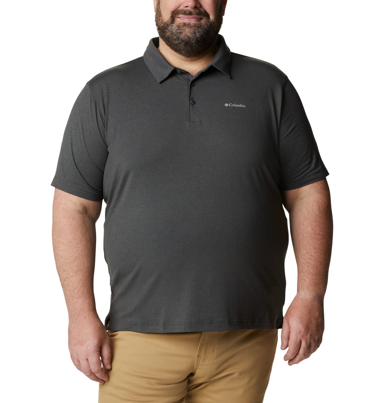 Columbia Men's Tech Trail Polo, Light Raisin Heather, 3X Tall