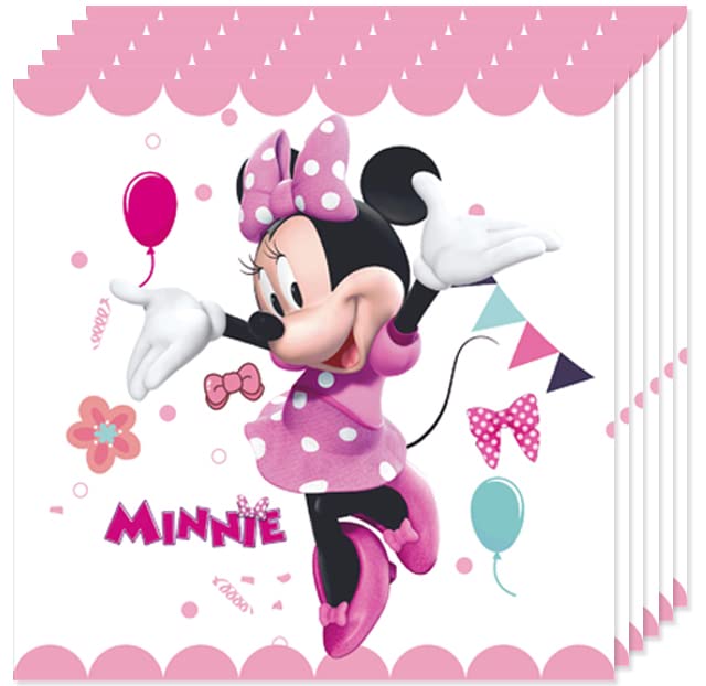 ChezMax Minnie Mickey Mouse Party Supplies, 40pcs Plates & Napkins, Eco-Friendly Birthday Decorations for Girl and Boy