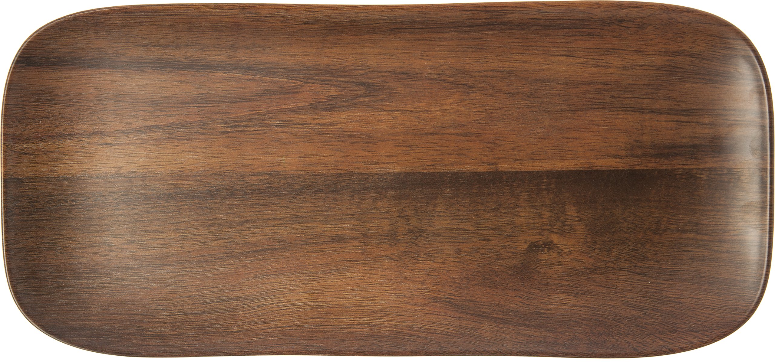 Carlisle FoodService Products Epicure Plastic Tray, 14.75" x 6.75", Dark Woodgrain