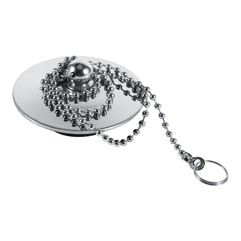 Fdit Tub Stopper, Drain Stopper Bathroom Sink Bathtub Accessories Hair Catcher Trap Strainer, Drain Cover Stopper for Kitchen Sink Bathroom Bathtub, Solid Metal Waste Plug with Chain