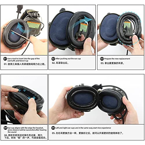 COMBATGEAR Silicone Gel Earpads Compatible with MSA SORDIN Headsets Hearing Protection Noise Reduction