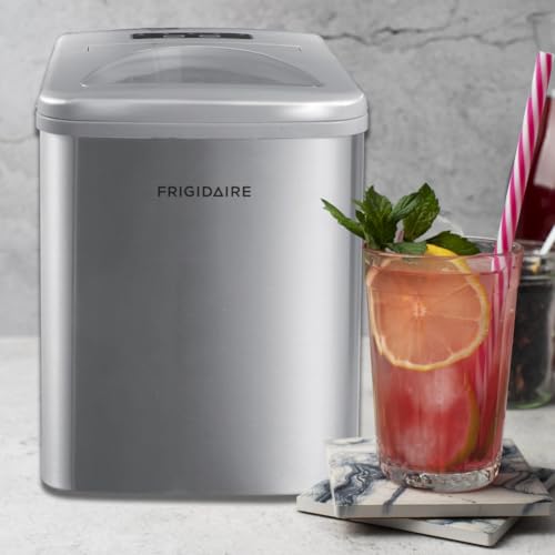 FRIGIDAIRE EFIC117-SS Stainless Steel 26 Lbs Ice Maker, Counter, Couter top