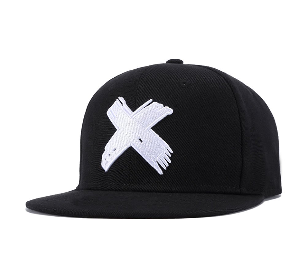 CLOTIME Snapback Hat for Men Women -Hip-hop Adjustable Baseball Cap Flat Bill Visor Trucker Cap Unisex (Black White X)
