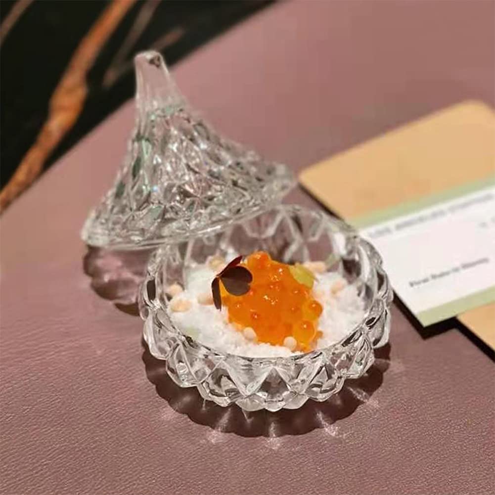 DUEBEL Glass Caviar Chiller Server Set Plus 2 pcs. x Mother of Pearl Caviar Spoon 3.15" β Universal Martini, Wine, Liquor Cocktail Chiller