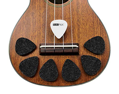 Ukulele Picks, BoloPick 12 Pack Original Recipe Black Felt Uke Picks for Ukulele, Guitar, Bass, Autoharp, Banjo