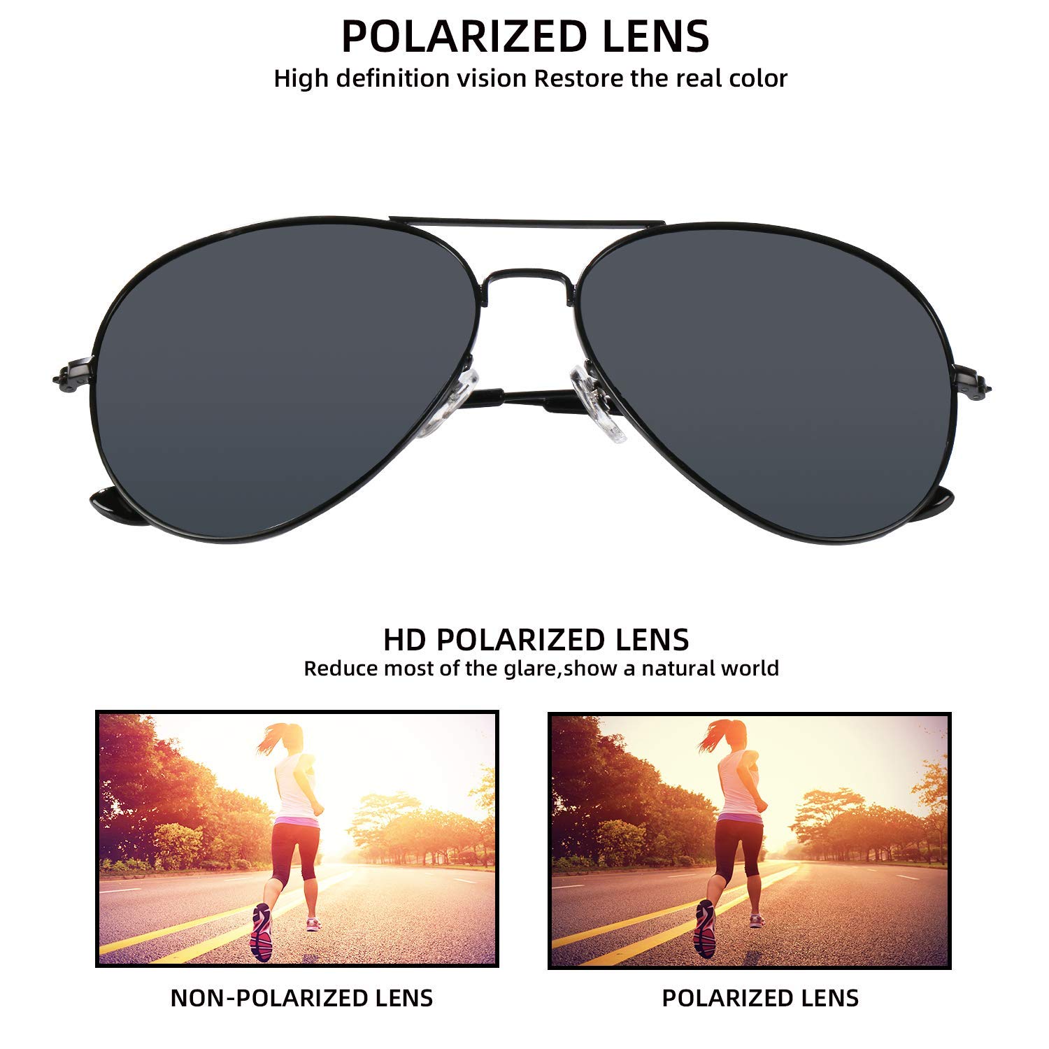 Bio-th Sunglasses for Women - Polarized Aviator Sunglasses, UV Protection, Trendy Metal Mirror Frame, Lentes de Sol Hombre