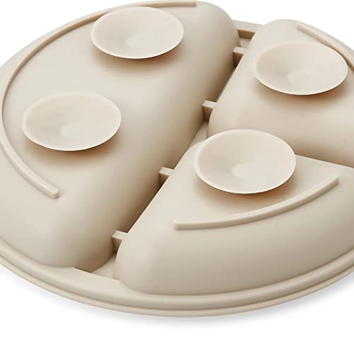 PandaEar 2 Pack Toddler Plates Silicone Suction Plates for Baby Kids| Divided Unbreakable Baby Feeding Plate, Non-Slip, Non-Toxic, BPA Free, Dishwasher and Microwave Safe