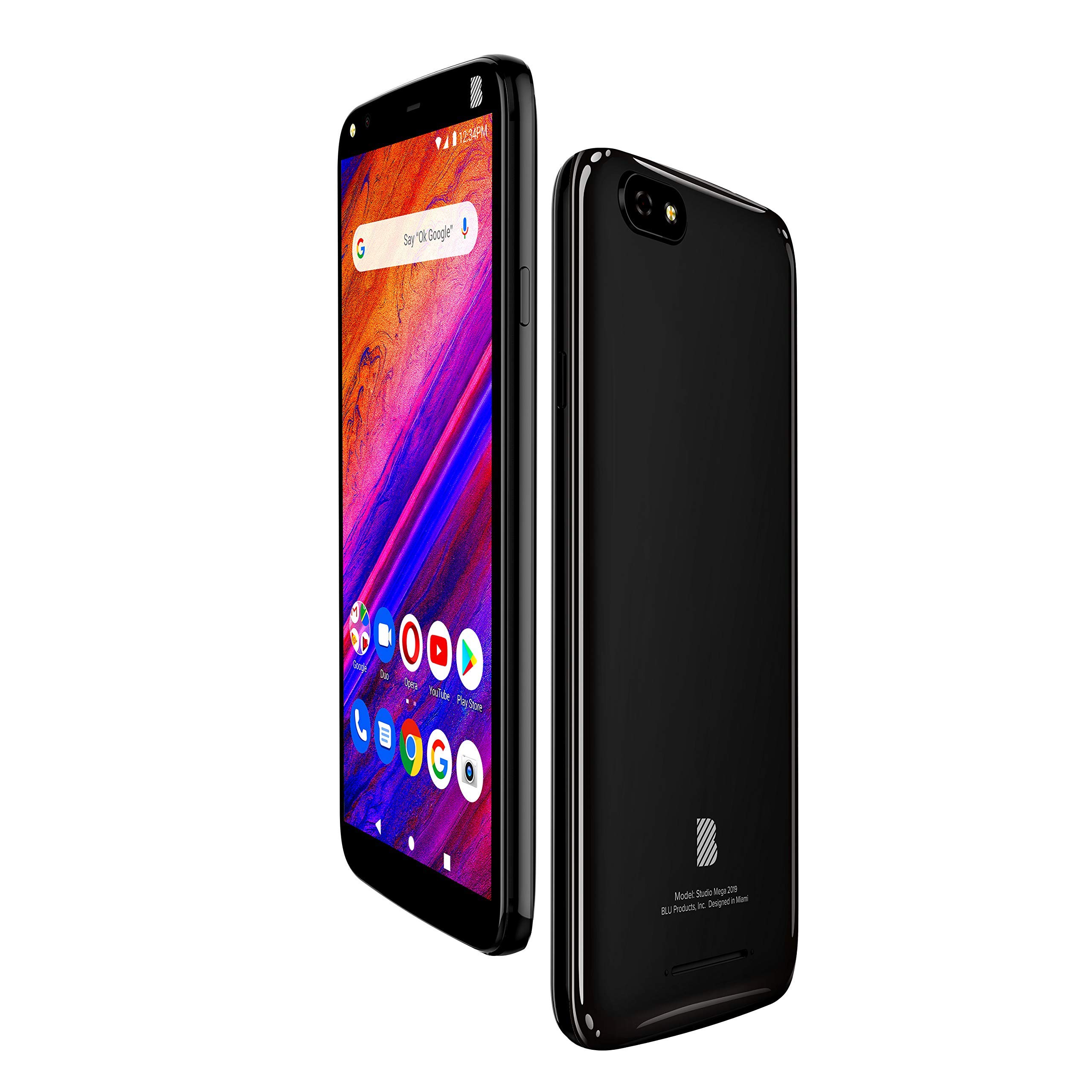 BLU Studio Mega 2019-6.0" Display Smartphone, 32GB+2GB Ram- Black