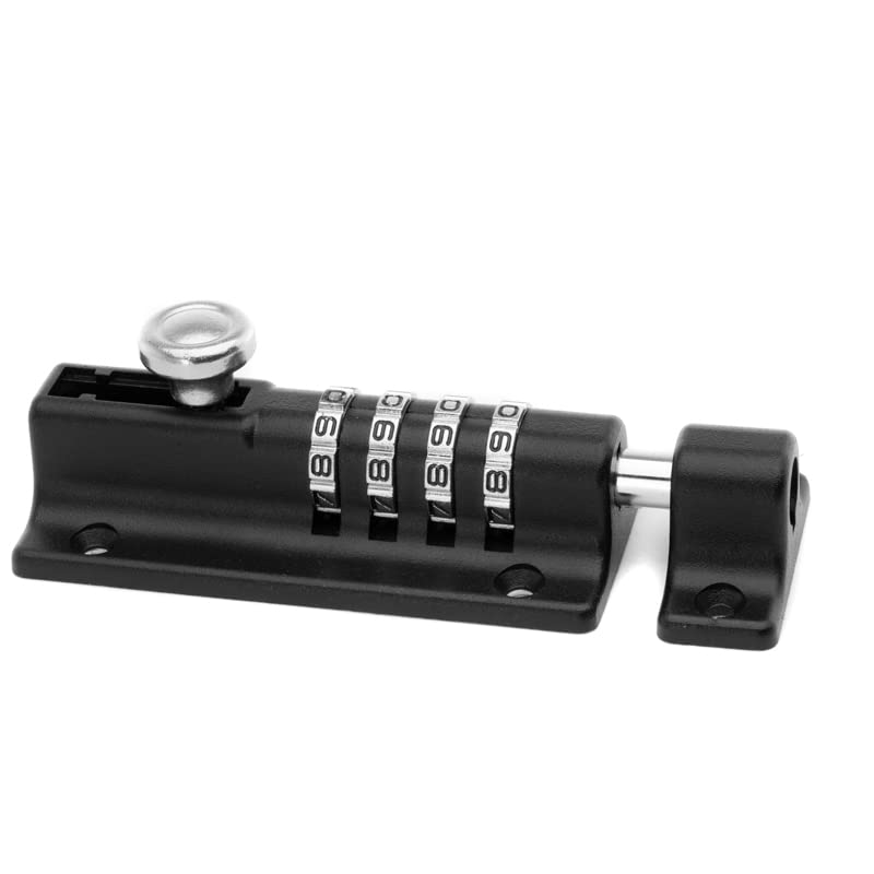 Combi Bolt Door Lock Sliding Combination Bolt Latch Keyless Combination Bolt, Weatherproof 4 Digit High Security Gate Lock for Sheds Cupboards Fences Garages