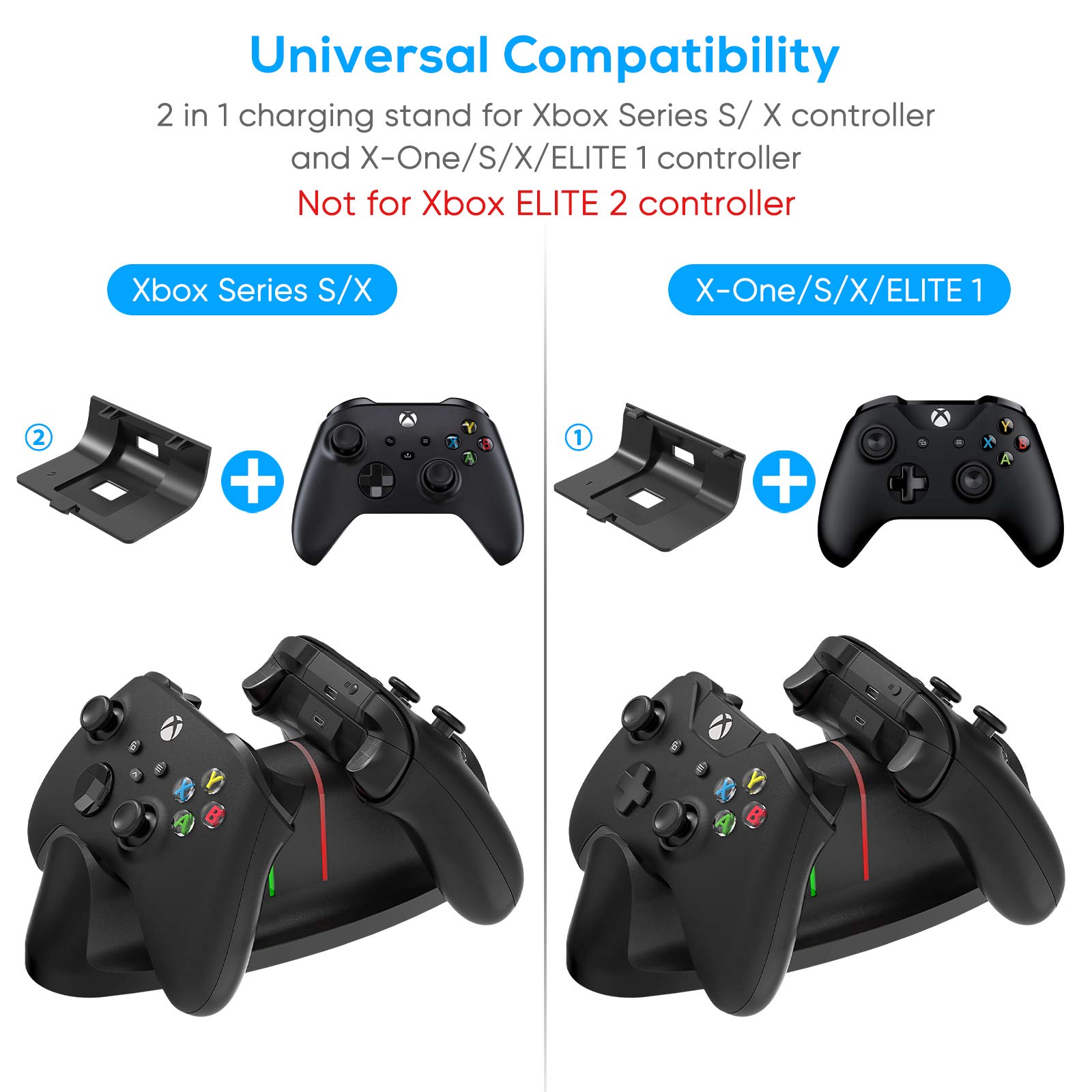Charging Station with 1100mAh Battery Pack Compatible with X Series X/S Controller