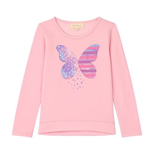 BTween Girls 3 Piece Long Sleeve Crew Neck Pullovers, Fleece Sweatshirt for Youth Kids, Unicorn Tie Dye & Butterflies, Size 12 Pink