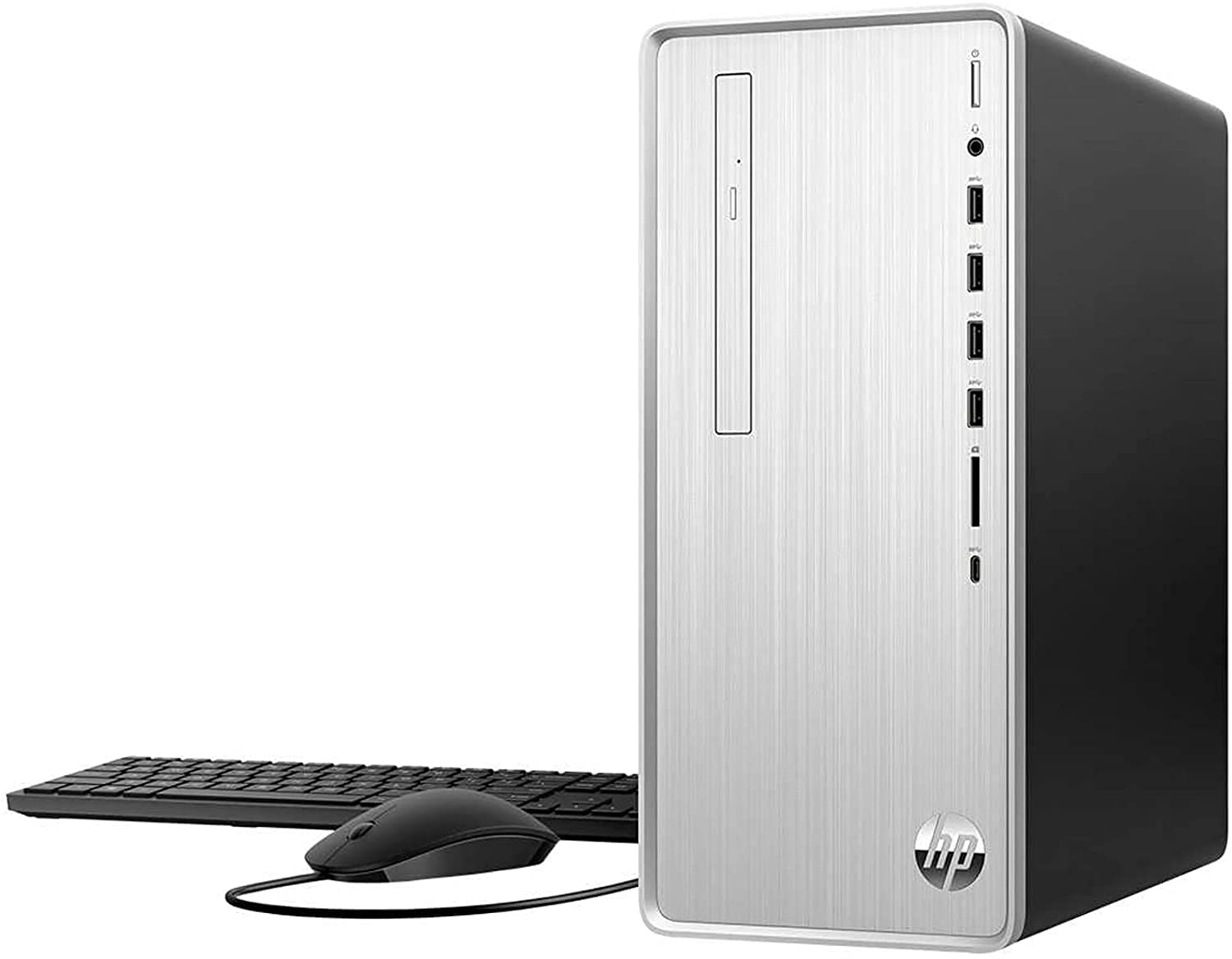 HP 2022 Newest Pavilion Desktop, 11th Gen Intel Core i7-11700 Octa-Core Processor, Intel UHD Graphics 750, 32GB RAM, 1TB SSD + 2TB HDD, DVD-RW, USB Type-C, HDMI, VGA, Wi-Fi, Windows 11 Home, Silver
