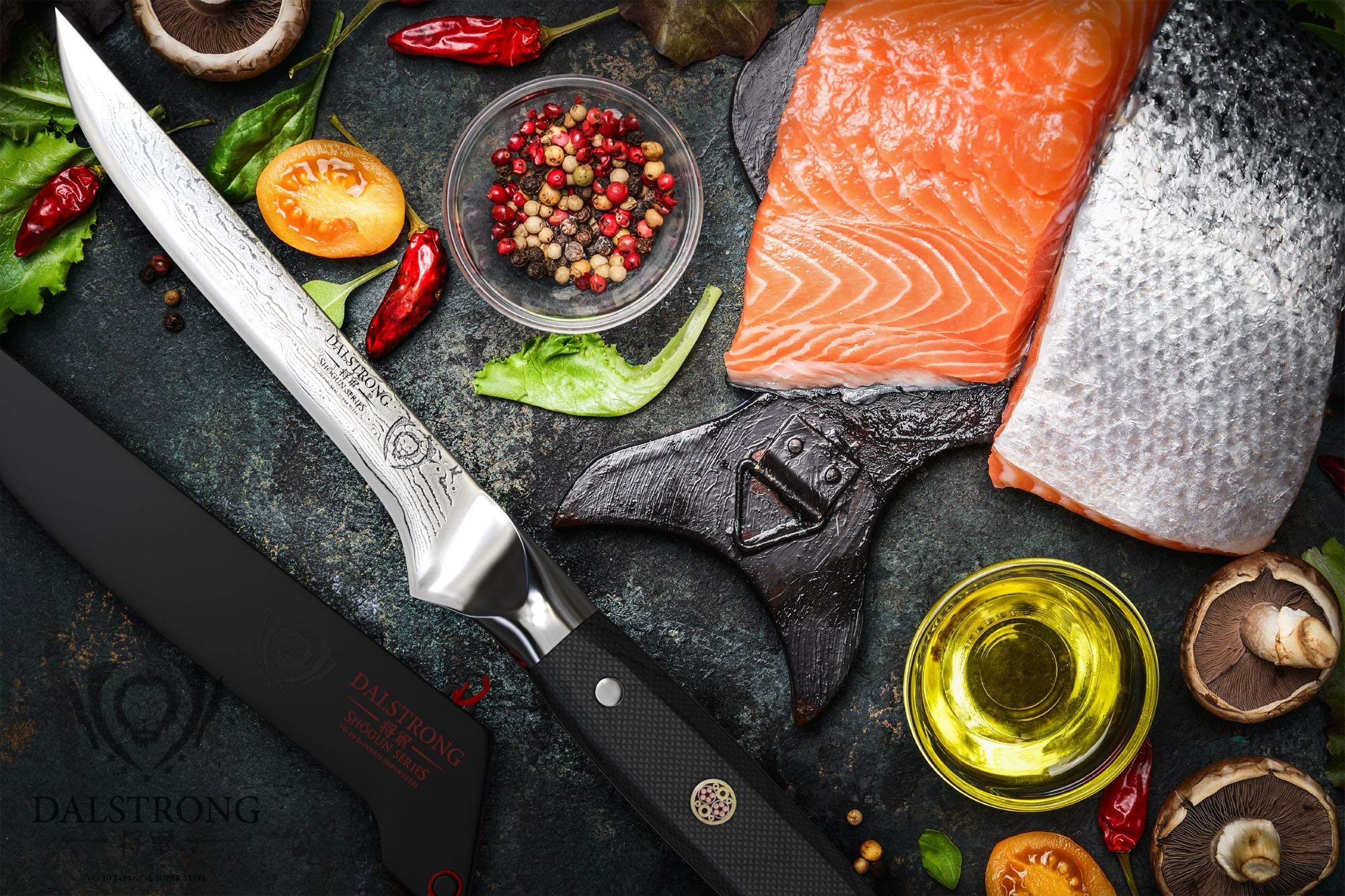 Dalstrong Shogun Series 12" Slicing & Carving Knife - Granton Edge Bundled with the Shogun Series 6" Boning Knife - Japanese AUS-10V - BBQ Knife Bundle