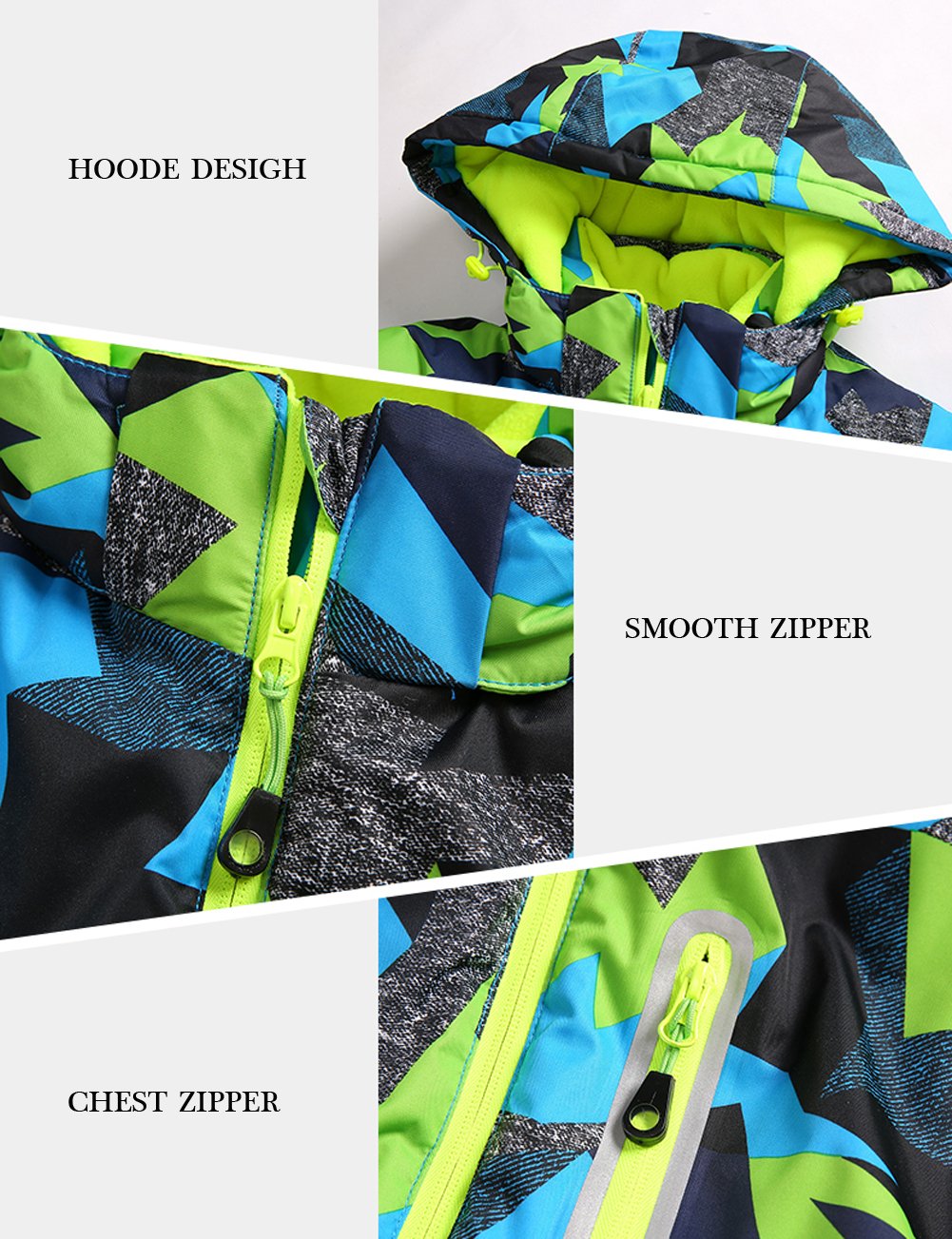 Boys Ski Jacket Snow Jacket Pants Suits Windproof Waterproof Winter Coats 25GR,8