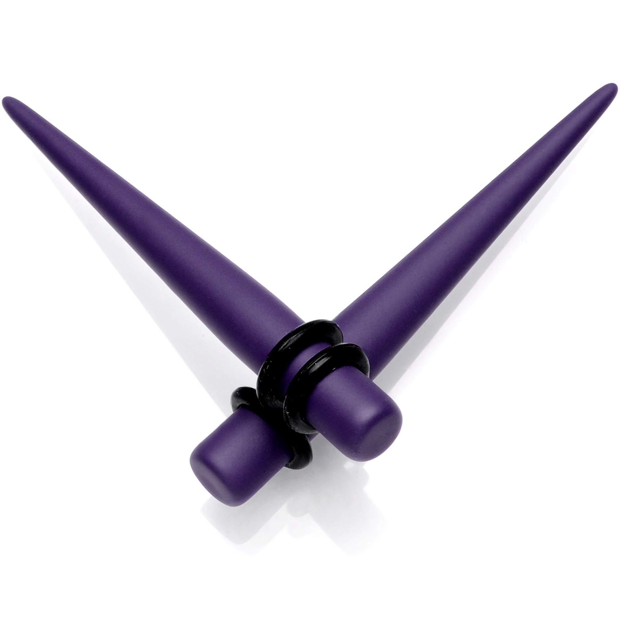 Body Candy 2Pc 2G Womens Ear Expanders Purple Matte Acrylic Straight Taper Ear Stretching Kit Set of 2 6mm
