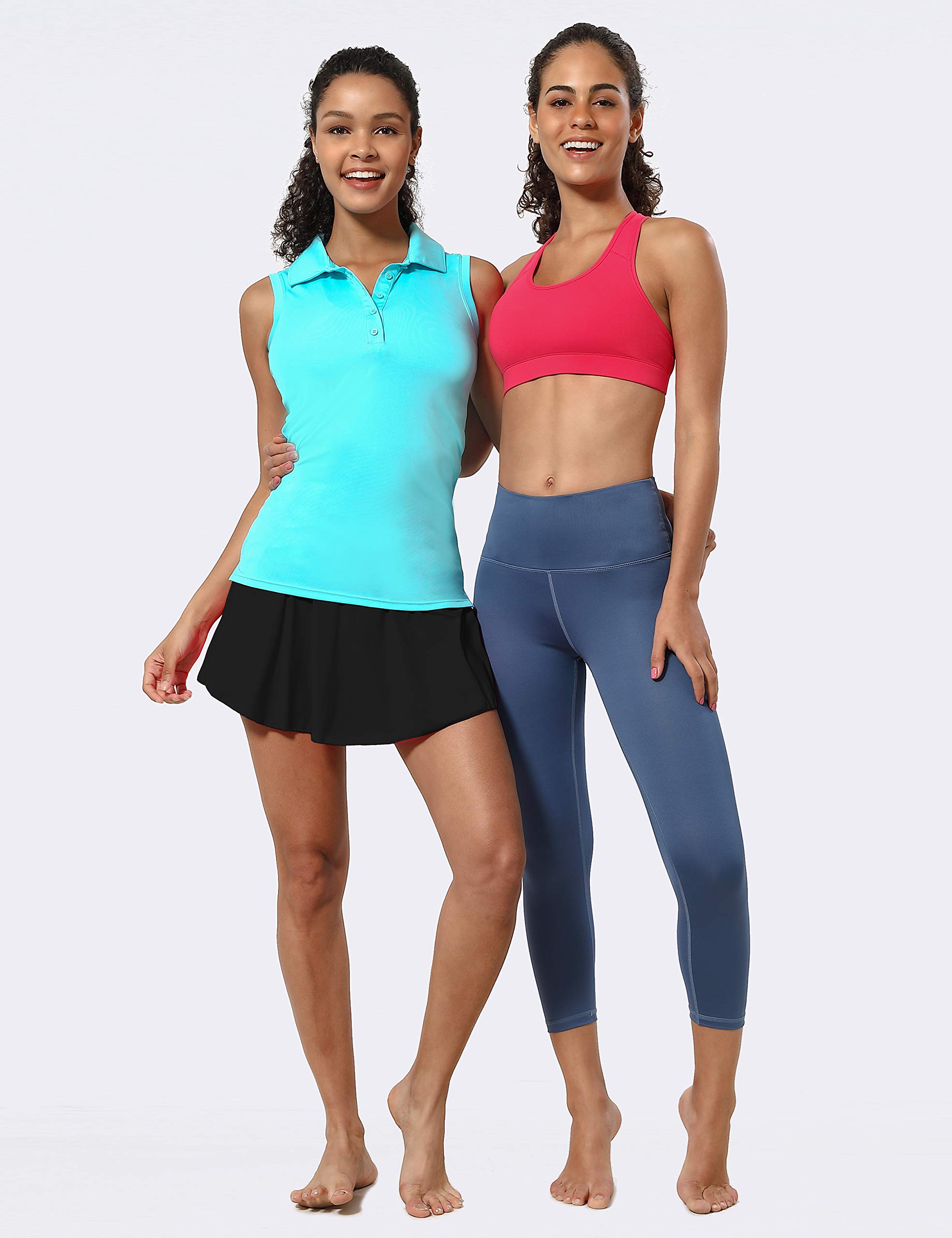 BUBBLELIME 5"/19"/26" XXS-XL Women's UPF 50+ Adjustable Running Skort - Pleated Skirt_Black(1) Medium-5" Inseam