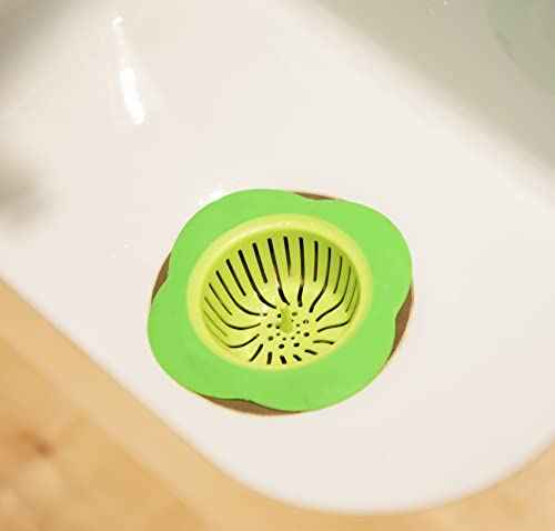 Evri-Sink Sink Strainer with Large Wide Rim, Tool for Kitchen Sinks, Fits Most Standard Kitchen Sinks, Offered a Set of Two, Colors May Vary