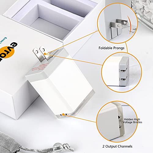 Evron Ionizers for Home,Negative Ion Plug In Folding Prongs Mobile Ionizer with Output up to 20 Million Negative Ions/Sec (Blue light 3 Pack)