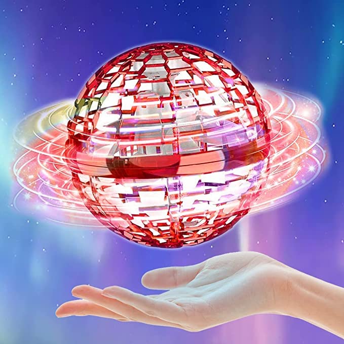 CASEIER Flying Orb Ball Toys - 2023 Upgraded Hover Ball orb with boomerange Effect, Floating Ball for Kids and Adults - Red