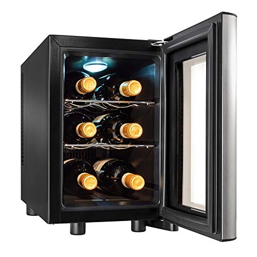 Wine Enthusiast 6 Bottle Countertop Wine Cooler - Mini Fridge for Kitchen - Beverage Refrigerator