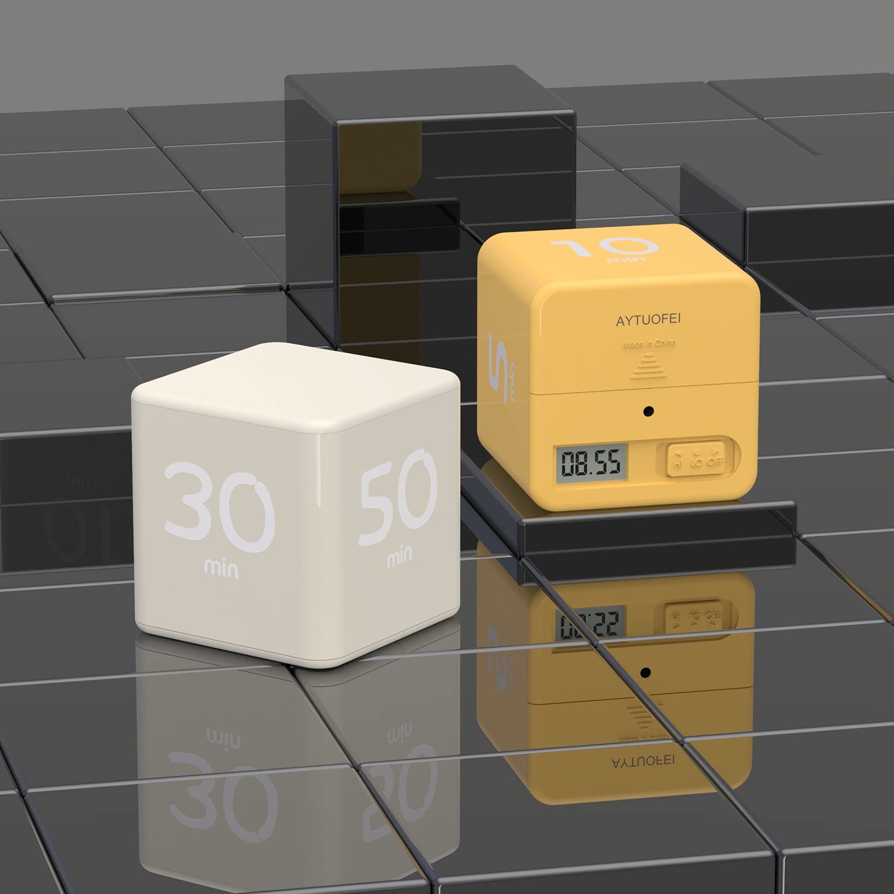 Cube Timer 1-3-5-10 Minutes Time Management for Cooking Teaching Learning, Kitchen Timer, Kids Timer, Workout Timer, Meditation Timer, Study Timer(Yellow)…