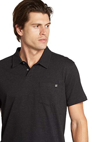 Billabong mens Classic Polo Shirt, Black Heather, Large US