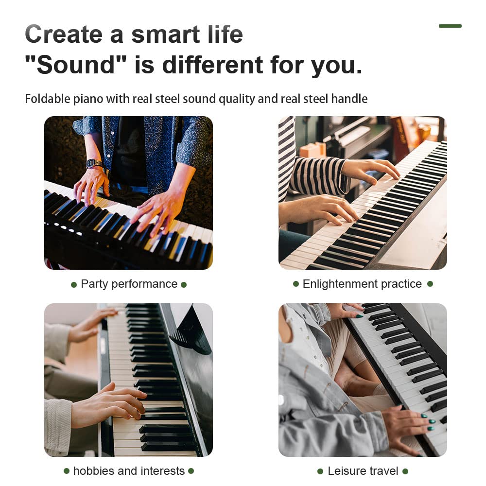 Coolmusic Beginner Digital Piano 88 Key Keyboard, Portable Electric Piano with Sustain Pedal, Power Supply